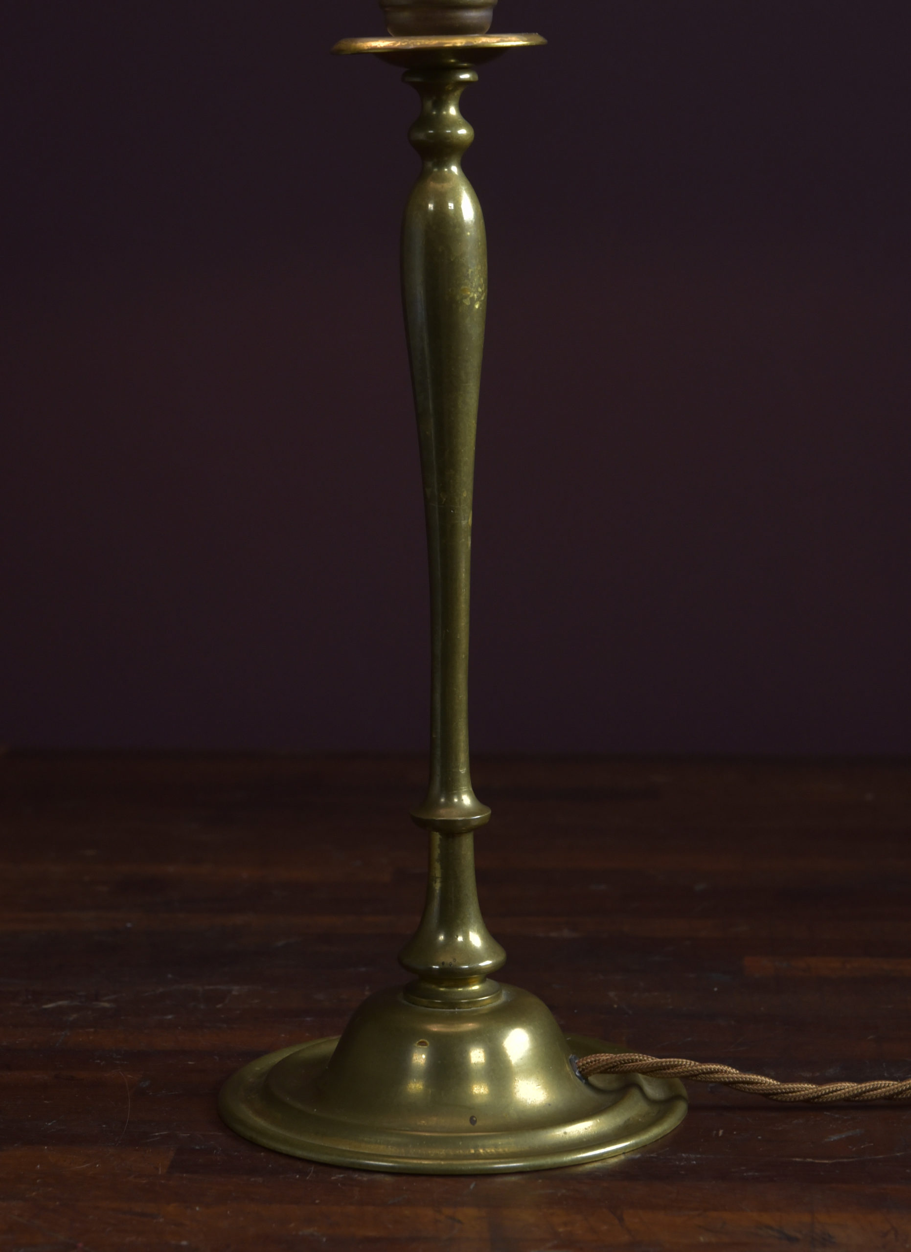SLENDER BRASS BALUSTER LAMP & GLASS SHADE | Haes News & Photos
